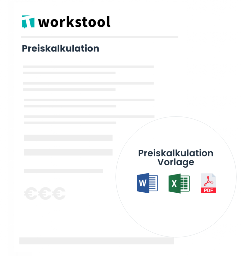 Preiskalkulation Vorlage - Kostenloser Download | Workstool